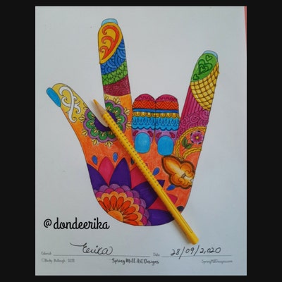 ASL friend Coloring Pagesign Language for Friend Printable - Etsy
