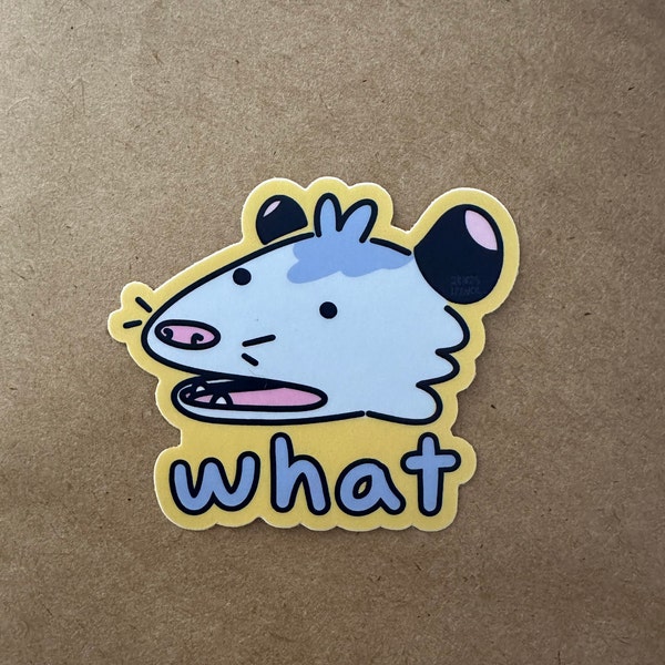 Confused Possum Vinyl Sticker - Etsy