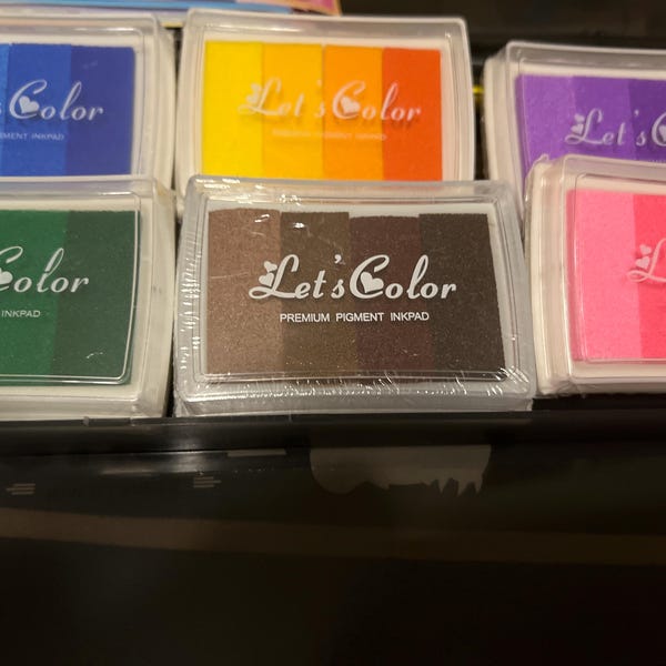 Ink Pad, Colorful Inkpad, Stamp Ink Pad, Rainbow Ink Pad, Multi- Color ...
