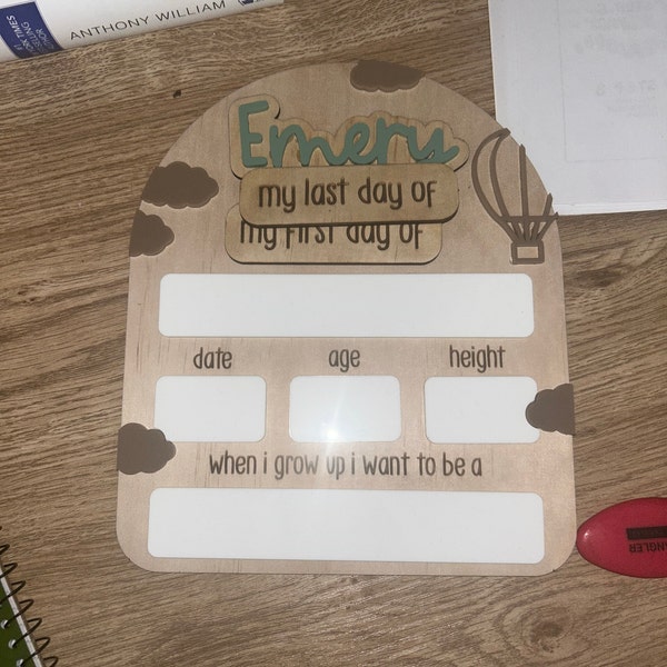 Back to School Board - DAYDREAMER| Personalised My First Day Board ...