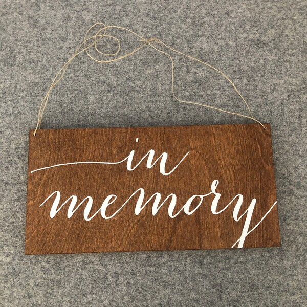 In Memory Sign, Wedding Memory Sign, Reserved Sign, Wedding Reserved ...