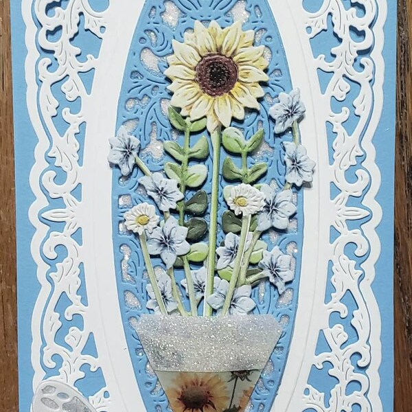 Handmade Card Toppers Handbag and Flowers Card Topper, Card Kit, Card ...