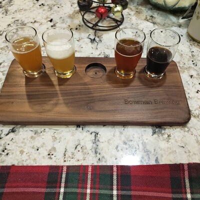 Beer, Cheese & Charcuterie Sampling Board With 5 Sampling Glasses Beer ...