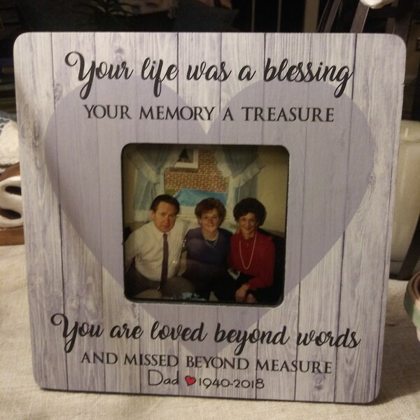 Personalized Memorial Wood Frame, Sympathy Gift - Etsy