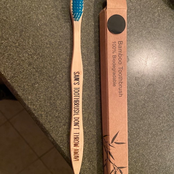 Eco Friendly Bamboo Toothbrushes, Personalized Toothbrush, Custom Name ...