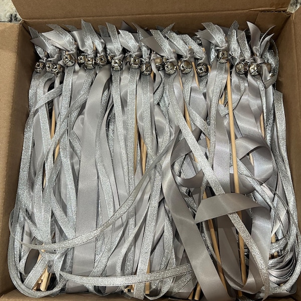 150 Ribbon Wedding Wands Send off Idea Ceremony Exit Ribbon Wedding ...