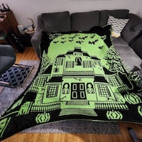 Haunted Hilltop Horror House Overlay Mosaic Crochet Pattern - Etsy Canada
