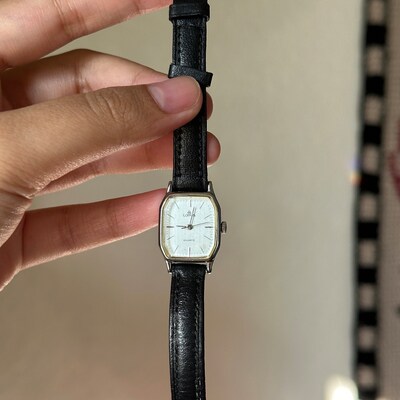 Vintage Fossil Tank Watch Boxy White Dial Gold/silver Tone NON-WORKING ...