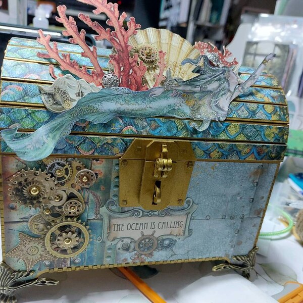 Wooden Treasure Chest Box, Wooden Box for Songs of the Sea Mini Album ...