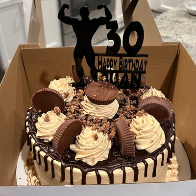 Weight Lifter Cake Topper, Gym, Cake Decorations, Body Builder, Fitness ...