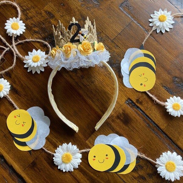 My 1st Bee Day Crown | Sweet to Bee One | Queen Bee Birthday Party Hat ...