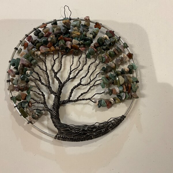 Black Steel Wire Tree Sculpture on Driftwood Base Handcrafted Art Piece ...