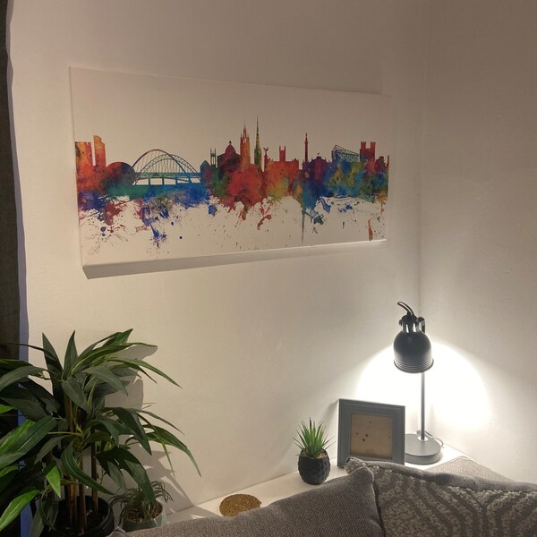 Newcastle Skyline Canvas, Newcastle Cityscape Canvas Art Print (6516 ...