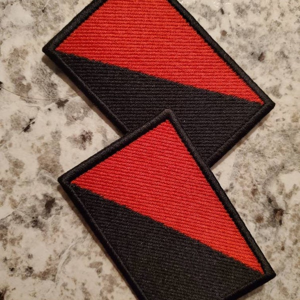 Anarchist (anarcho-syndicalism) Flag Embroidered Patch | Antifa Anarchism Flag | Hook and Loop ...