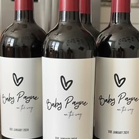 Baby Announcement Wine Labels Personalized Pregnancy Announcement Gift ...