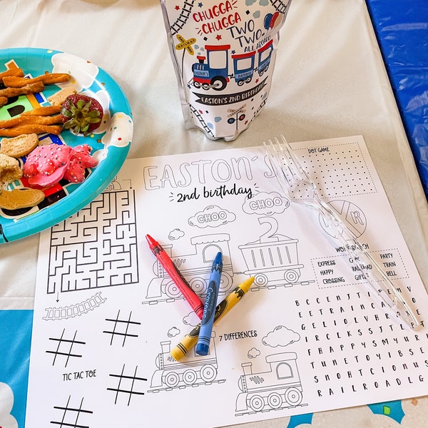 Train Printable Activity and Coloring Pages, Personalized, Train ...