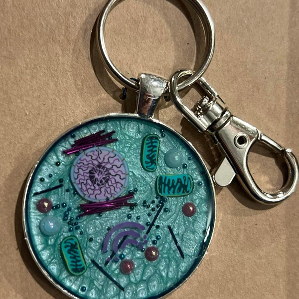 Plant Cell Key Chain Key Ring Cell Biology, Biology Gift, Key Chain ...