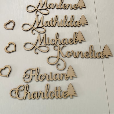 Silver Wooden Names Custom Names Laser Cut Names Silver - Etsy