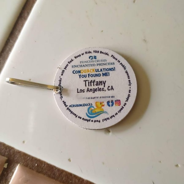 Duck Tags| Customized With YOUR Personal Info| RCL NCL Princess ...