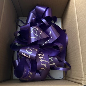 Personalised Wedding Car Ribbon and Bonnet Bow Kit Printed Car Ribbon ...