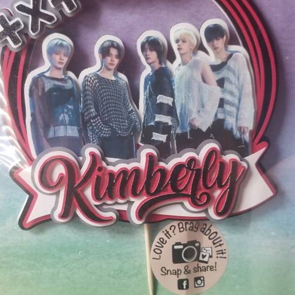 TXT Inspired Cake Topper, Kpop Cake Topper, Birthday Topper, Layered ...