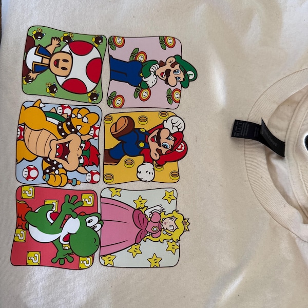 Super Mario Birthday DTF, Super Mario Character Ready to Press, Super ...