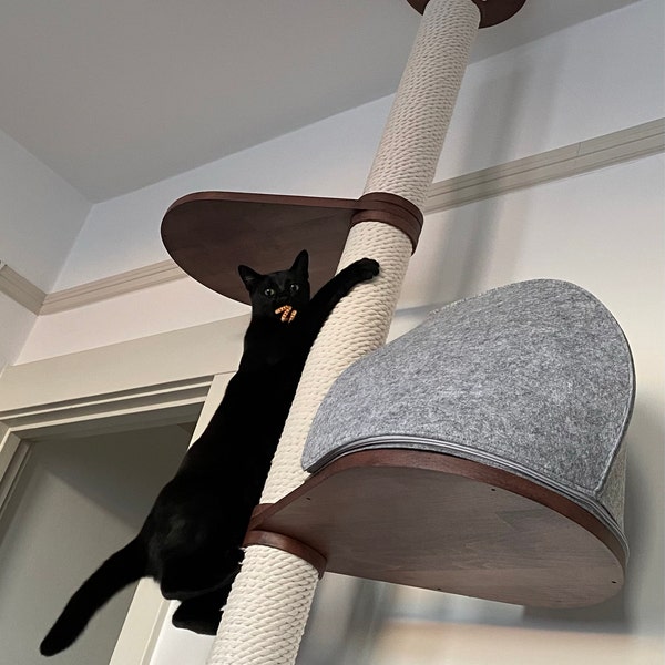 Floor to Ceiling Cat Tree, Adjustable Height Cat Tree, Cat Climbing ...
