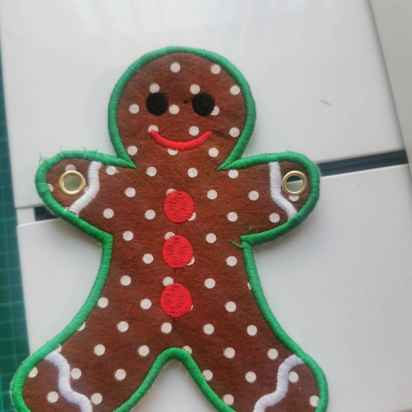Gingerbread Man Applique Embroidery Design. Mini Gingerbread Man ...
