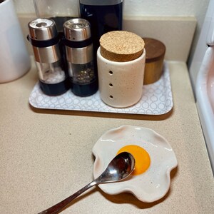 BIG Fried Egg Spoon Rest Handmade Ceramic Kitchen - Etsy