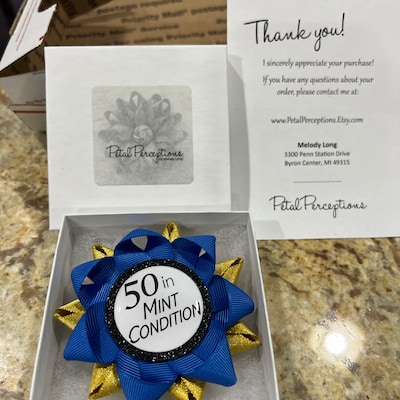 50th Birthday Pin, 50th Pin, 50 and Fabulous Pin, 50th Birthday Party ...