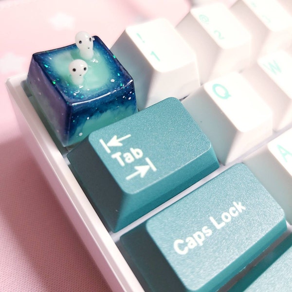 Glow in the Dark Artisan Keycap | Iridescent Glitter, Anime Keycap - Etsy