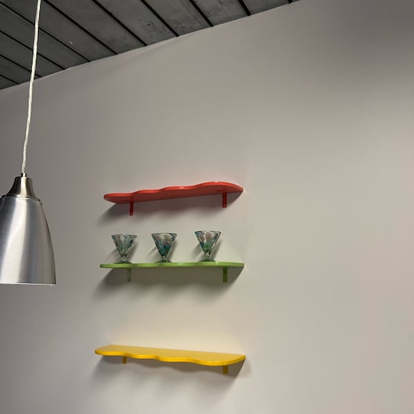 Wavy Shelf | Squiggle Shelf | Funky Decor | Maximalist | Pastel Shelves ...