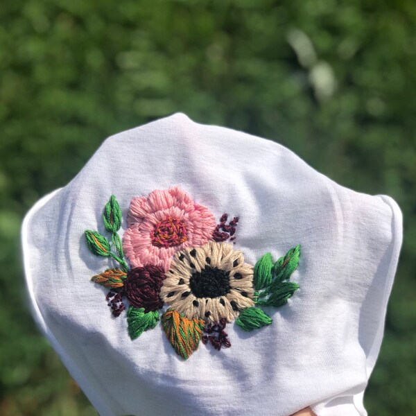 Pink Florals Embroidery Pattern. Digital Download. 6" Embroidery Hoop ...