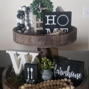 Rae Dunn Inspired, Home Decor, Farmhouse Decor, Rustic Decor, Tiered ...