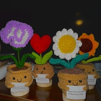 Funny Crochet Poo With Sunflower,positive Poo,emotional Support Plant ...