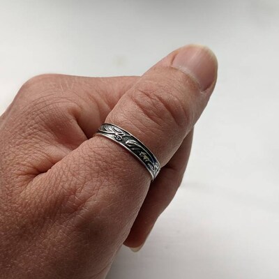 Satin Silver Ring, Elegant Matte Silver Band, Eco-friendly Jewellery ...