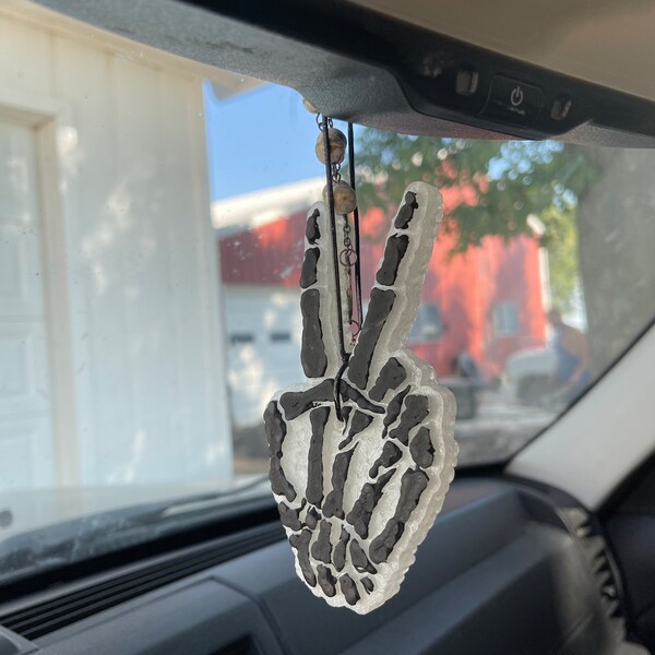 Skeleton Hand Peace Sign Car Freshie, Car Scent, Air Freshener - Etsy