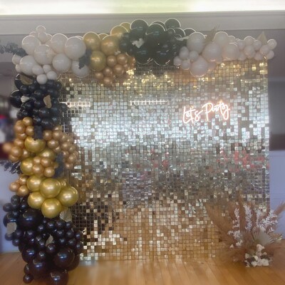 Shimmer Mirror Sequin Tile Panel 35cm X 35cm Backdrop Square Grid Party ...