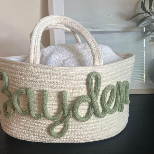 Personalized Name Basket (name Only) | Customized Rope Basket | Custom ...
