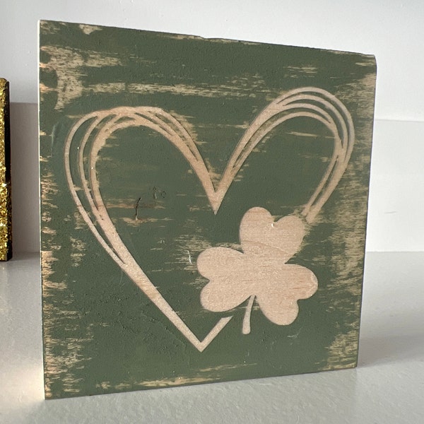 St Patrick/shamrock/shelf Sitter/tiered Tray/home Decor/farmhouse ...