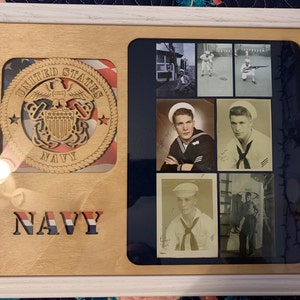 11x14 US Navy Laser Engraved Picture Frame With Photo Hole for 8X10 ...