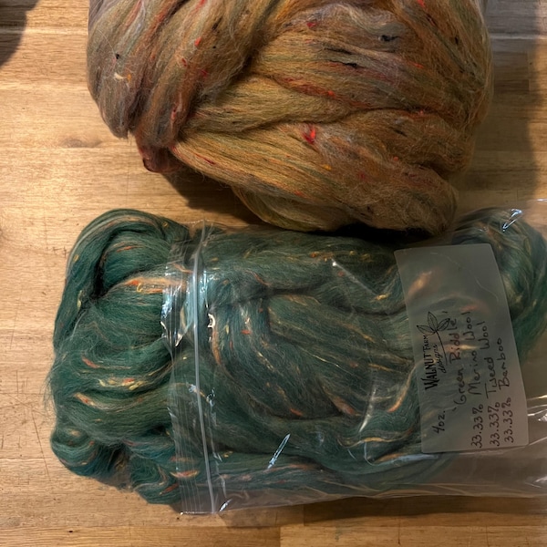 Tweed Wool 'panning for Gold' Wool Combed Top Roving Dyed Wool Spinning ...