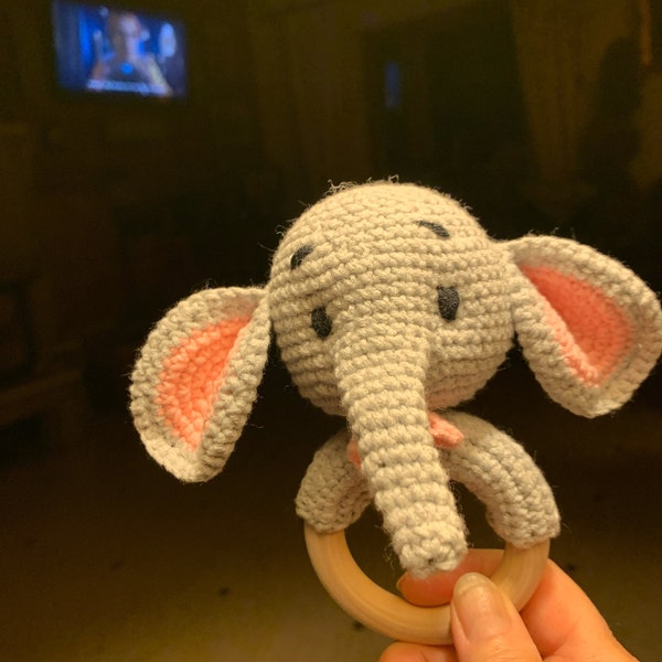 PATTERN ONLY: Elephant Rattle | Safari Animal Toy | Amigurumi Jungle ...