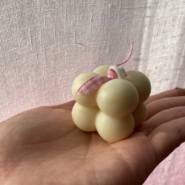 Small Bubble Cube Candle: Handmade Soy Wax Decor Candle - Etsy