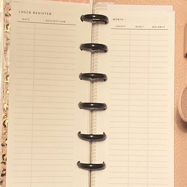 Checking Register Skinny Mini Happy Planner, Checkbook Register ...