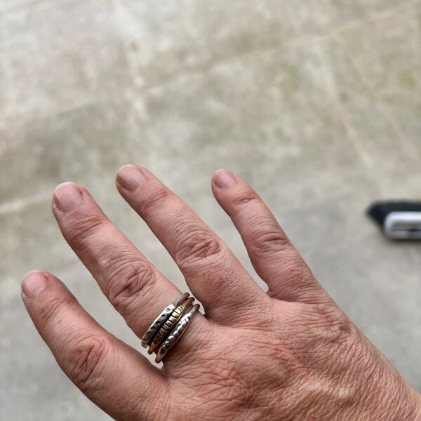 Organic Ball Ring in Sterling Silver / Rustic Ring / Dot Ring / Bubbles ...