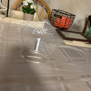 Round Table Numbers With Stand Custom Paint Brush Style Background or ...