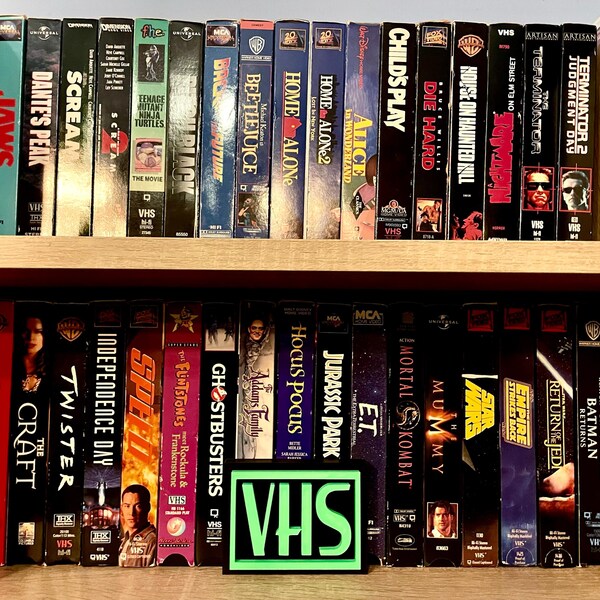 VHS 3D Printed Sign | Retro VHS Display Sign | Blacklight Vhs Stand ...