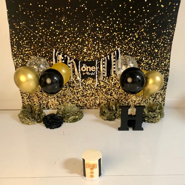 Black and Gold Backdrop | Party Decoration for Birthday, Bachelorette ...