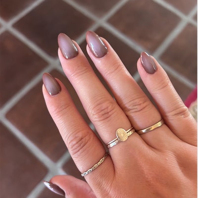 Green Mismatched French Manicure Gel Press on Nails Josiegelnails Green ...